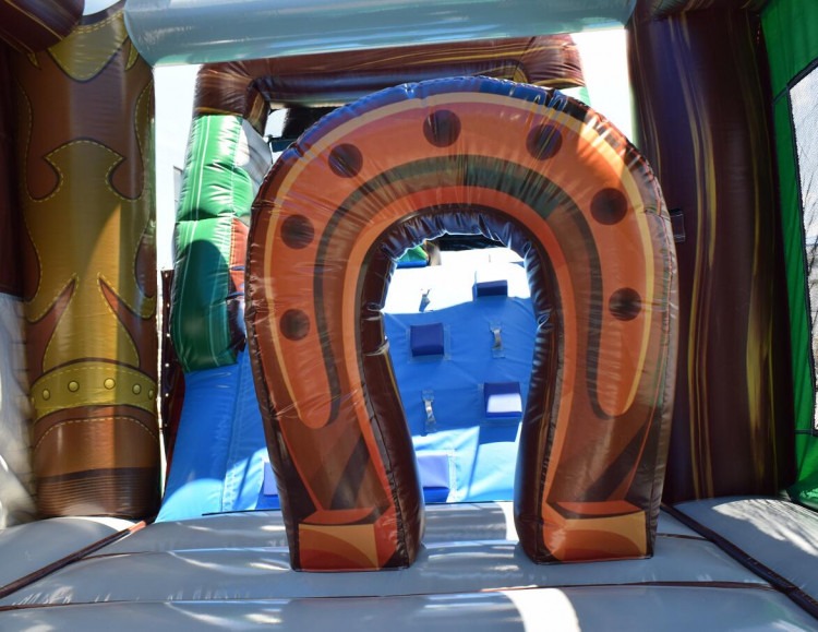 Cowboy Western w/Dual Lane Slide (Wet/Dry) - Horsin' Around Inflatables ...